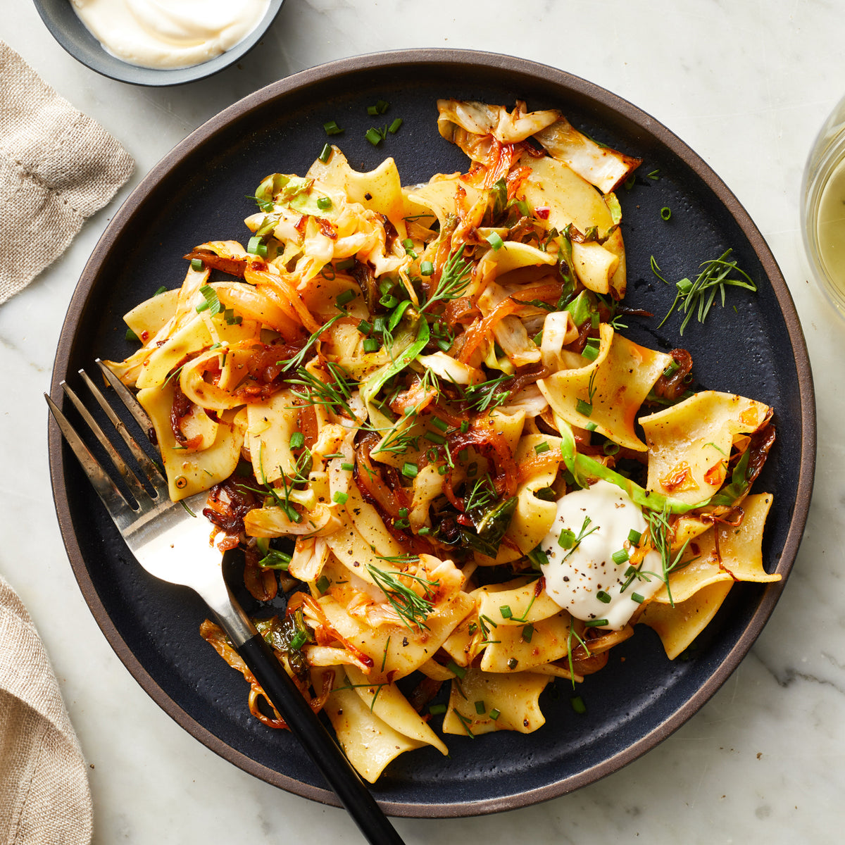 Buckwheat Pasta with Cabbage, Sweet Basil EVOO, and Pomegranate Balsam ...