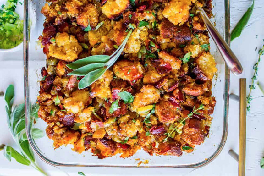 Cornbread Stuffing with Bacon – Seven Barrels